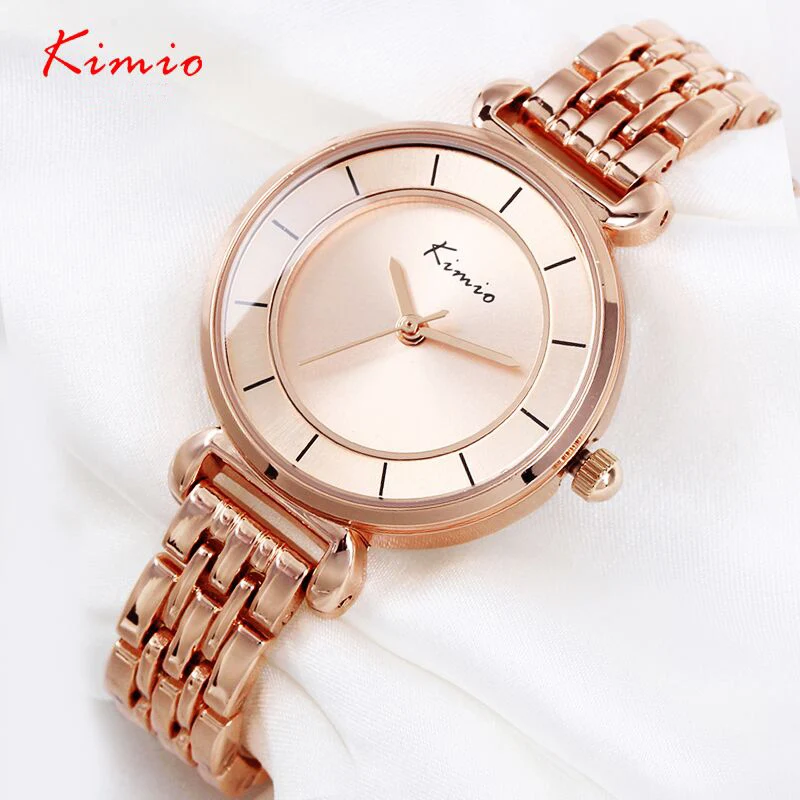 KIMIO Brand Luxury Crystal Gold Watches Women Fashion Bracelet Quartz ...