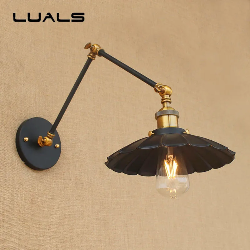 Loft Industrial Wall Lamp Long Arm Retractable Retro Wall Light ...