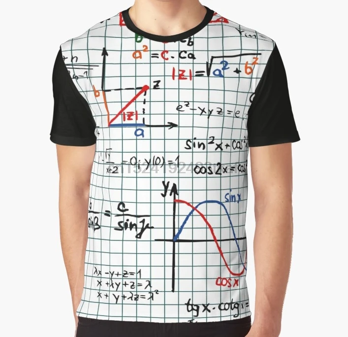 All Over Print T Shirt Men Funny Tshirt Mathematics Formulas Numbers