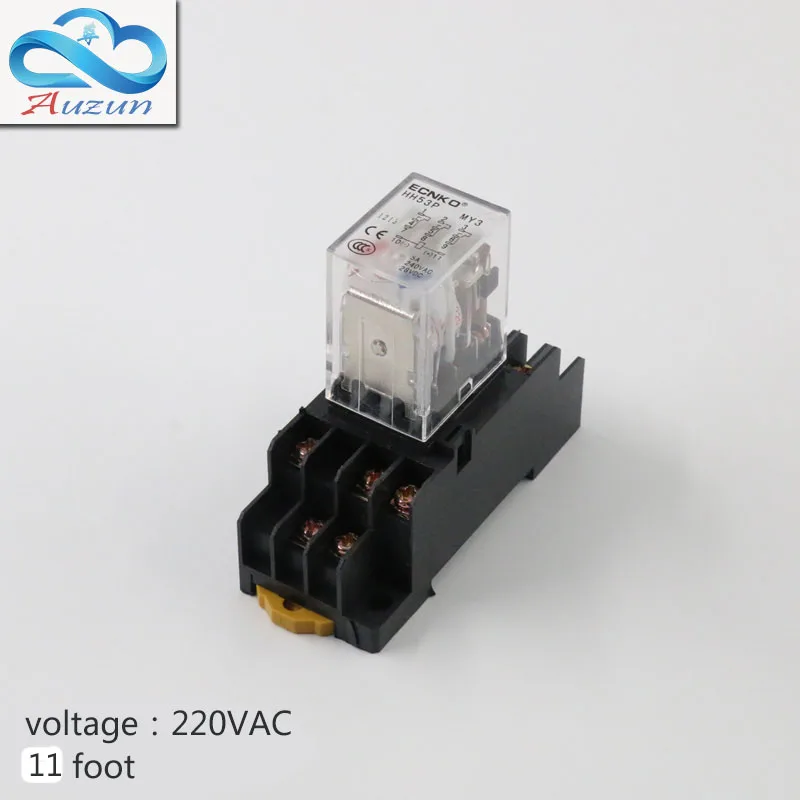 10 Pieces Hh53p Small Ac220v Relay With Intermediate Relay Lamp Base ...