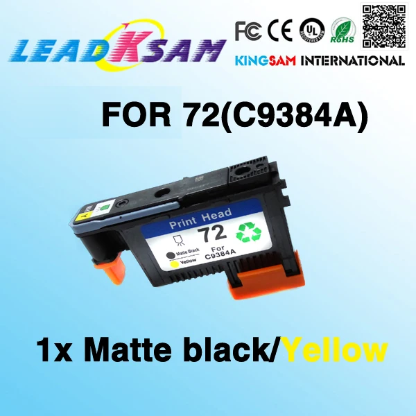 1pcs matte black/yellow 72 printhead compatible for hp72 Designjet 2300 ...
