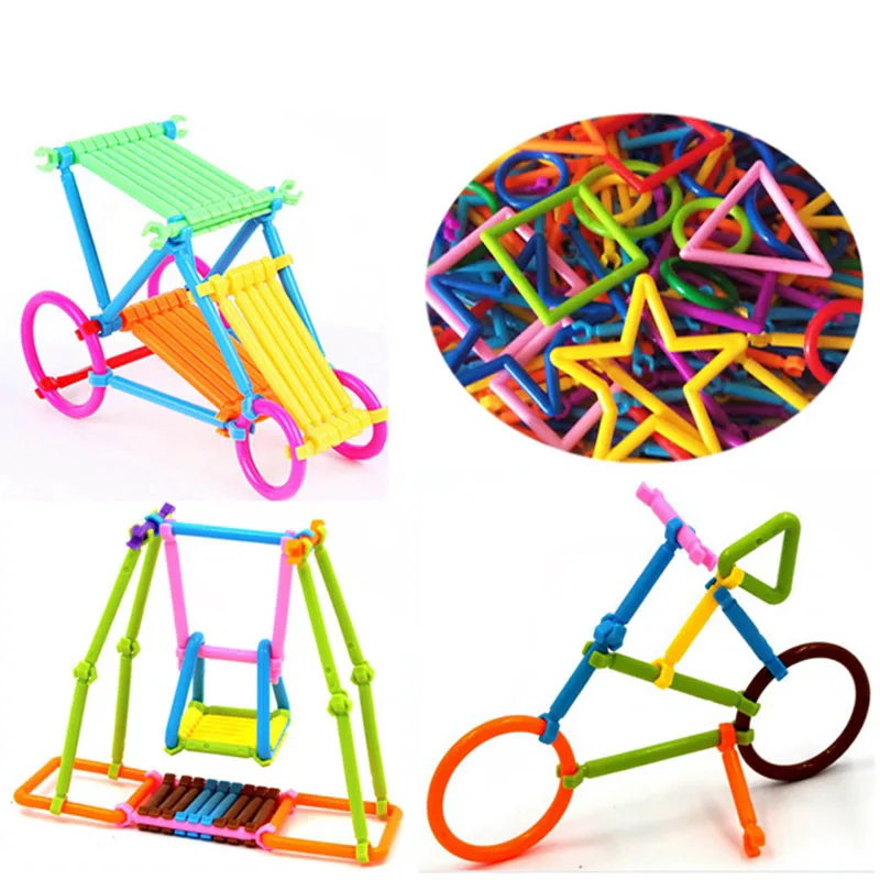 135pcs Kids DIY Creative Intelligence Sticks Blocks Plastic Early ...