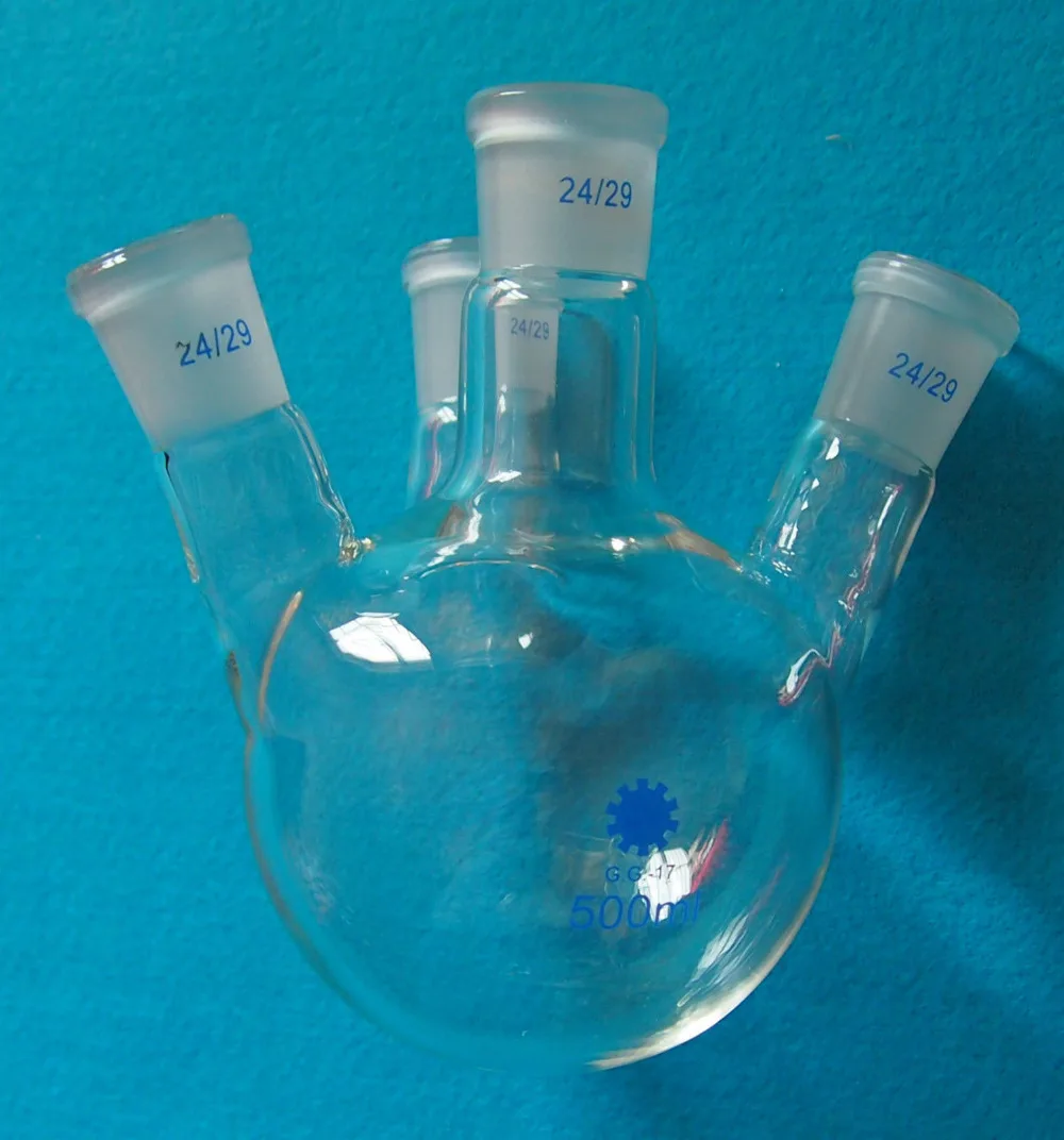 4-necks-500ml-Glass-Round-bottom-flask-24-29-Ground-Joints-Four-necks ...