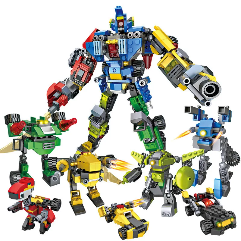 739 Pcs Enlighten Architecture Toys Deformation Mech Building Blocks ...