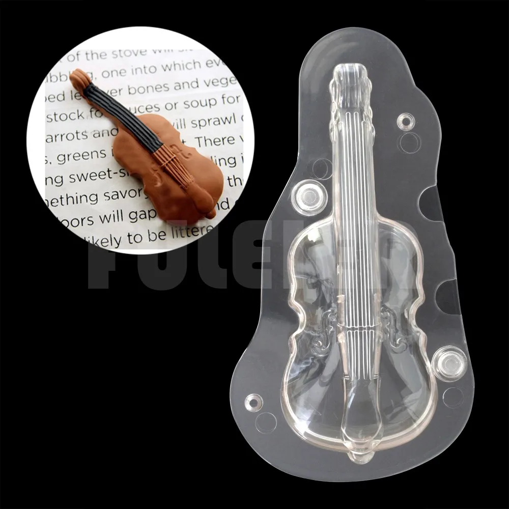 3d Violin Shape Chocolate Mold,pastry Sweet Candy Confectionery Tools ...
