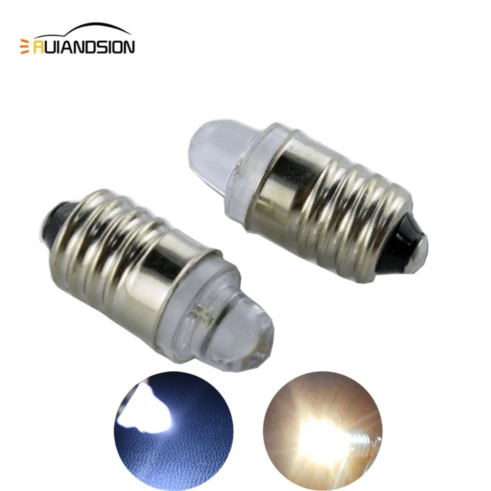 2pc E10 LED car Flashlight Bulb 0.2W Emergency Light Bulbs 3V 12V C/D ...