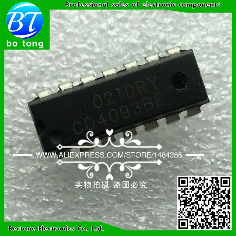 20PCS CD4093BE CD4093UBE DIP14 CD4093 CD4093BD HEF4093BP HCF4093BE ...