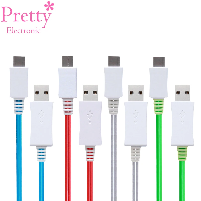 LED Light Luminous Phone Charger Charging Data Transfer 1M Shining ...