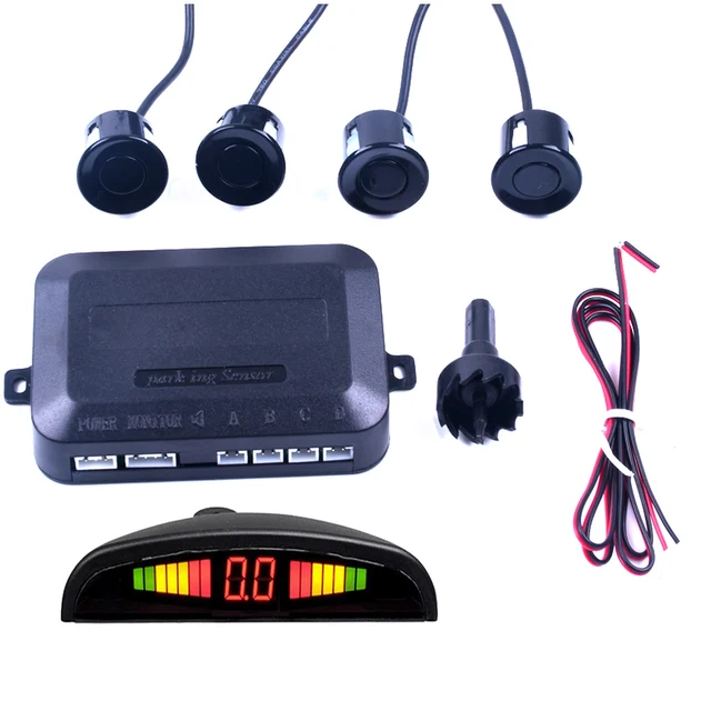 1Set Car LED Parking Sensor Kit Display 4 Sensors for all cars Reverse ...