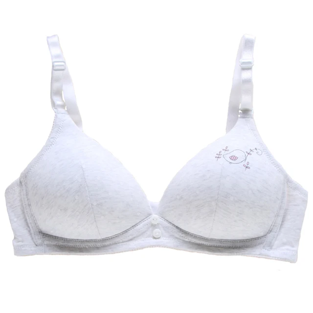 WoFee Puberty Cotton Thin Cup Bra for Young Girls with Three Back Hooks ...