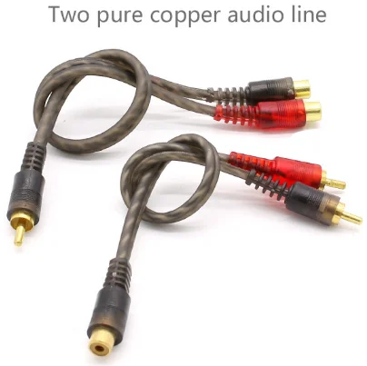 Pure-Copper-Audio-Line-Car-Audio-Wire-Signal-Lines-One-Male-Two-Female ...