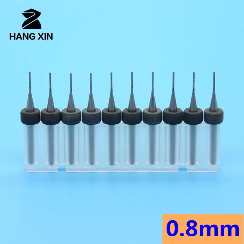0.8mm 10pcs Tungsten Carbide Pcb End Mill Cnc Router Wood Tool, Pcb Bit ...