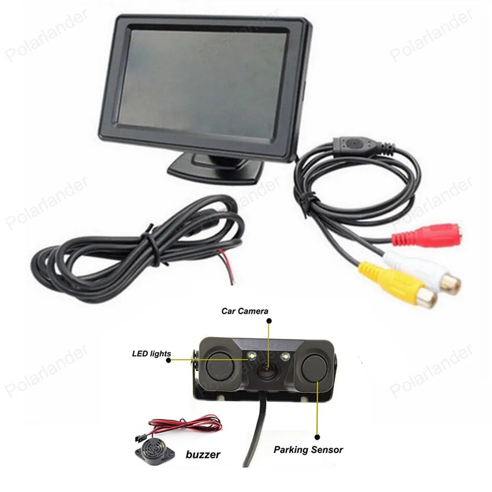 Vehicle Driving Accessories 4.3" TFT LCD Rearview Car Monitor + Auto ...