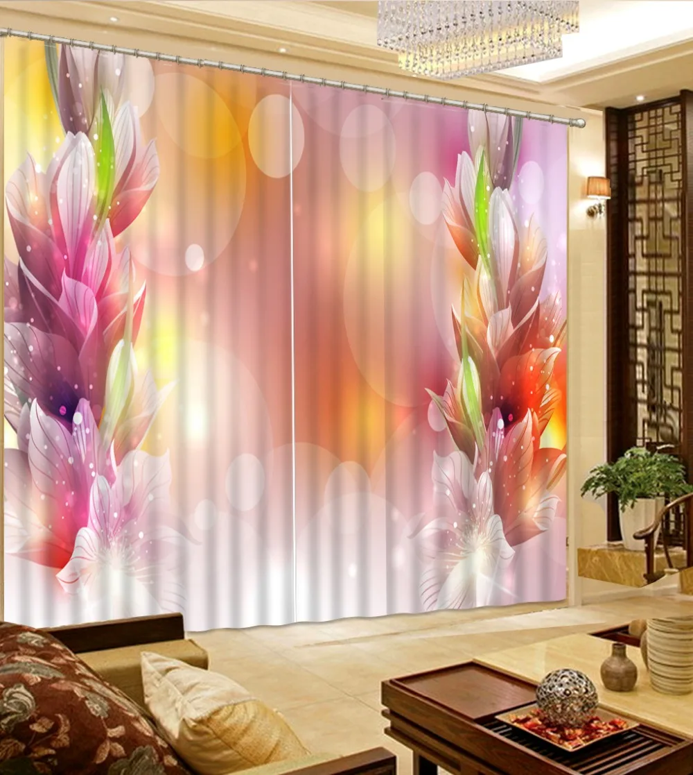 luxury curtains Dream flower 3d kitchen Living room bedroom window ...