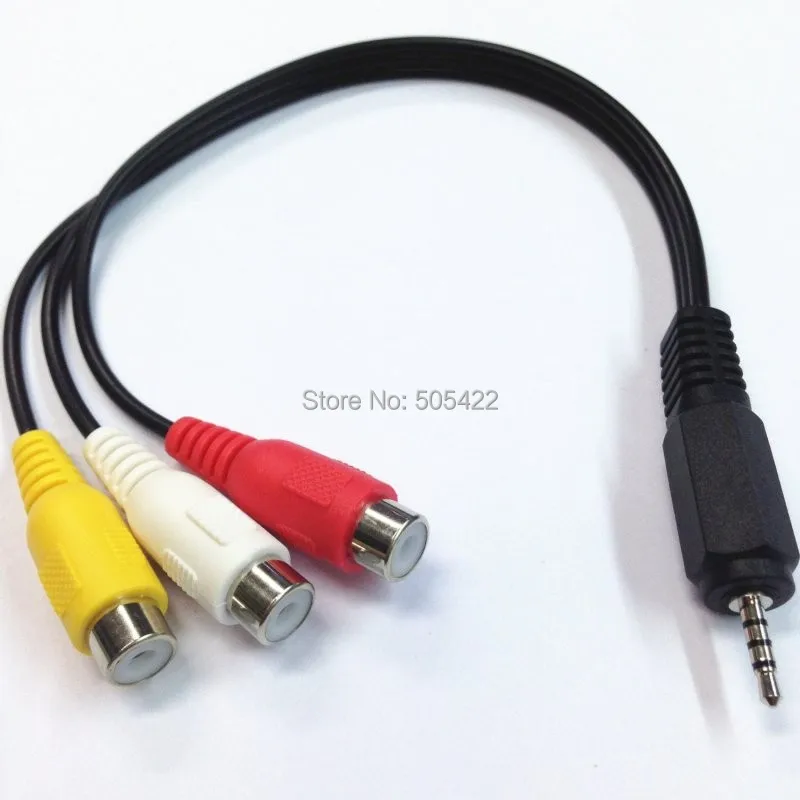 2-5mm-Mini-AV-Male-to-3RCA-Female-M-F-Audio-Video-Cable-Stereo-Jack ...