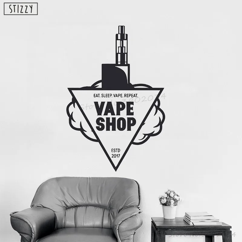 STIZZY Wall Decal Interior Vapeshop Logo Vinyl Wall Stickers Smoking ...