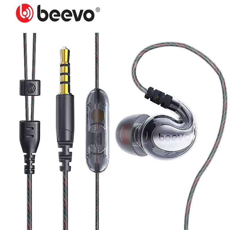 Beevo In ear Sport Headphones TruBass Stereo HIFI Earphone Metal 3.5mm ...