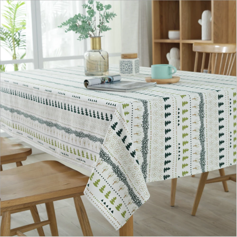 Modern Simple Tablecloth Stitching Forest Pattern Meal Table Cloth Modern Simple Tablecloth Stitching Forest Pattern Meal Table Cloth
