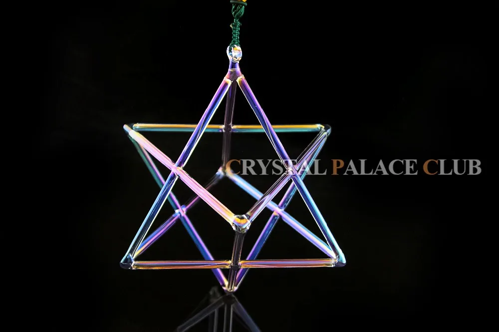 6 inches colorful crystal singing double pyramid for healing energy ...