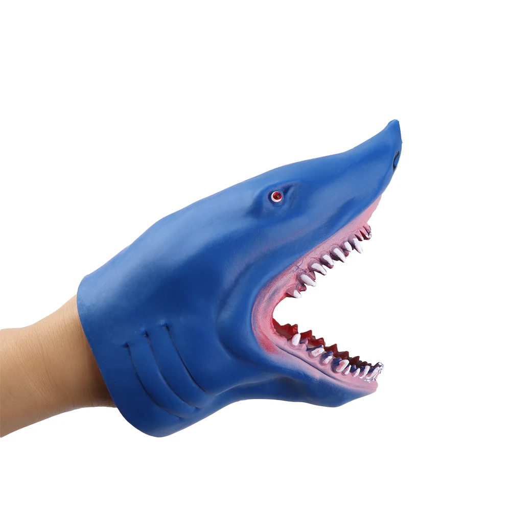 1Pcs Cartoon Shark Animal Hand TPR Puppet Figure Toys Gloves Children ...