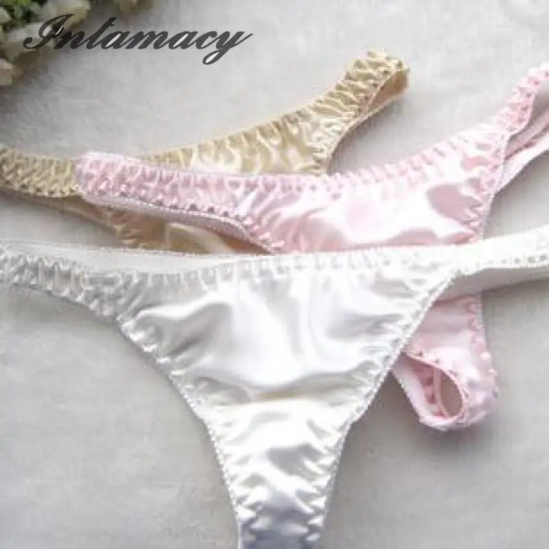 Ropa interior de seda real para mujer, Tanga Sexy, 100%|t thong|thong ...