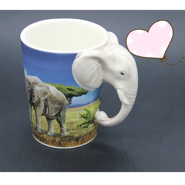 Free Shipping 1 Piece Animal Elephant Shaped Handle Mug Creative Design ...
