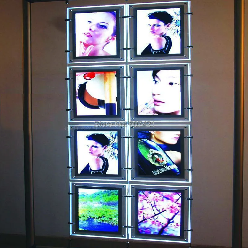 (8unit/column) A3 Double Side Portrait 2x4 LED Shop Window Display ...