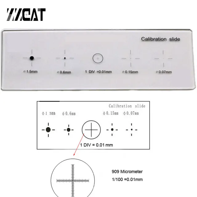909 Dot Crosshair Optical Glass Microscope Slides Multifunction Plate ...