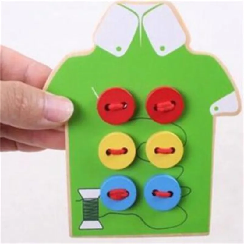 Kids Montessori Educational Toys Children Beads Lacing Board Wooden ...