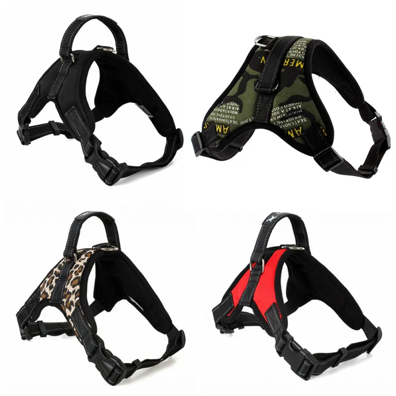 Hot Dog Pitbull Adjustable Harness Pets Nylon Out Door Saddle Chest ...