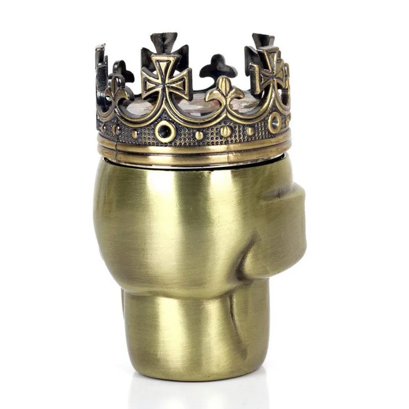 Skull King Herb Grinder - Metal, 45mm Diameter with 2 Layers in Gold ...