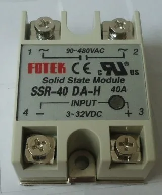 Free shipping FOTEK single phase solid state relay FOTEK SSR 40DA H 40A ...