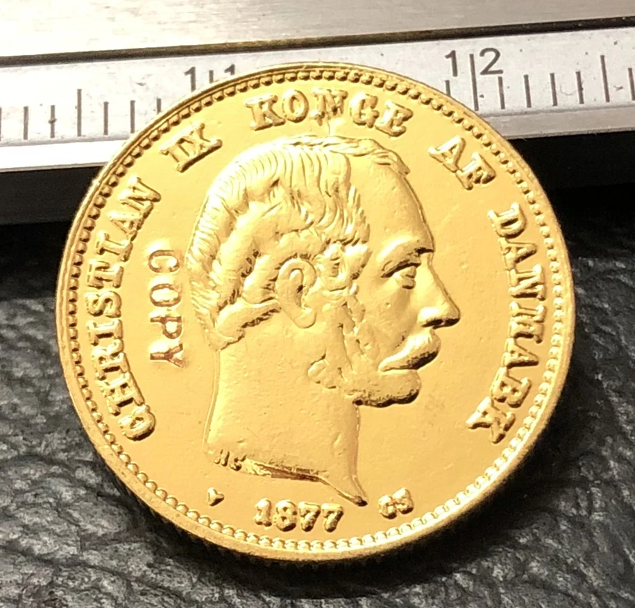 1877 Denmark 10 Kroner Christian IX Gold Copy Coin|Non-currency Coins ...