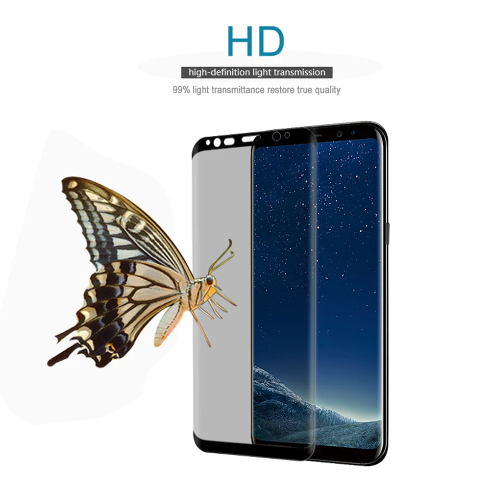 3D полностью изогнутое анти шпионское закаленное стекло для samsung Galaxy A50 A30 S9 S8 Plus ...