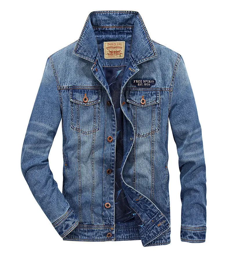 Men's Fashion Safari Style Denim Jackets Coats Clothes Trun Down Collar ...