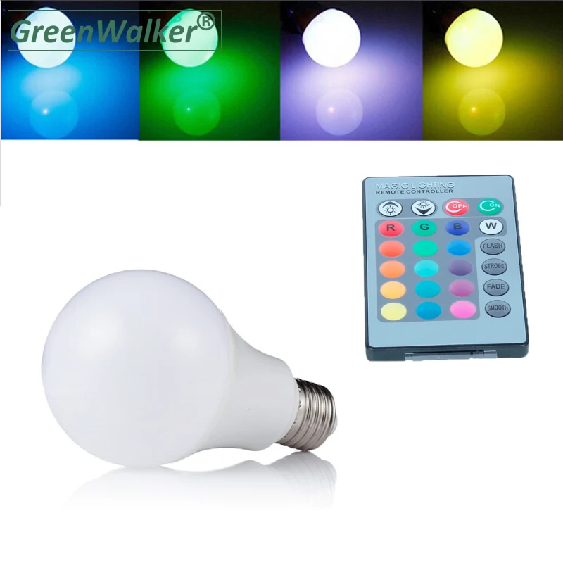 RGB LED Bulb 2018 New arrival LED RGB bulb E27 10W 15W AC 85 265V RGB ...