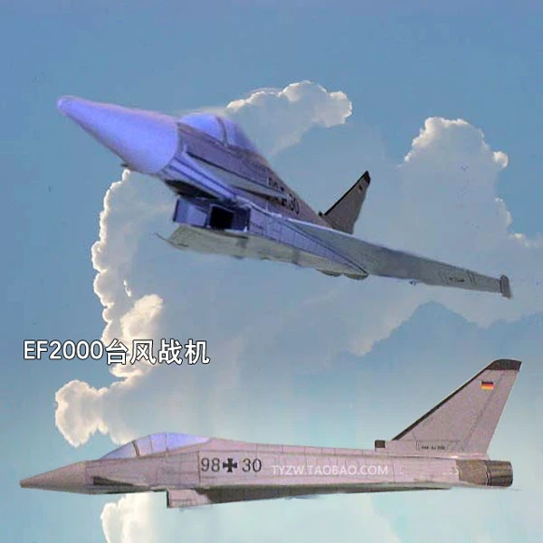 DIY Aircraft Paper Model Of European Typhoon 2000 Fighter Student Hand ...