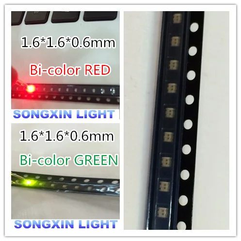 1000PCS 0603 1615 0606สีแดงสีเขียวBi สีR/G 620 625nm/560 570nm Clear ...