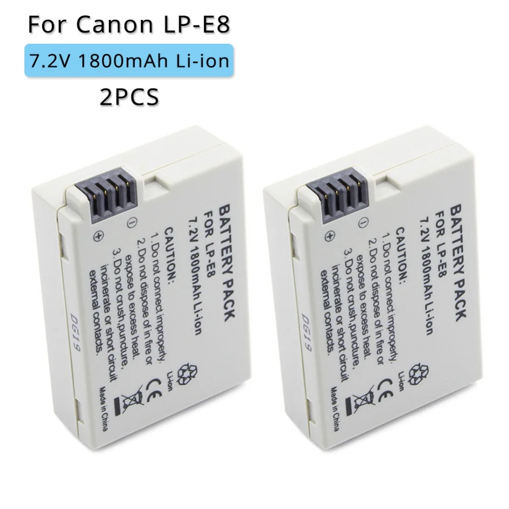 LP-E8 1800mah 7.2V LPE8 LP E8 Li-ion Camera Batterie for Canon 550D ...