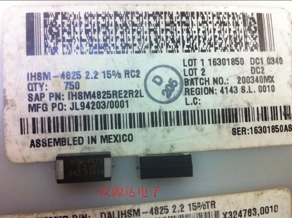 IHSM4825RE2R2L IHSM 4825 5.7A marca VISHAY 2.2UH SMD Indutores De ...