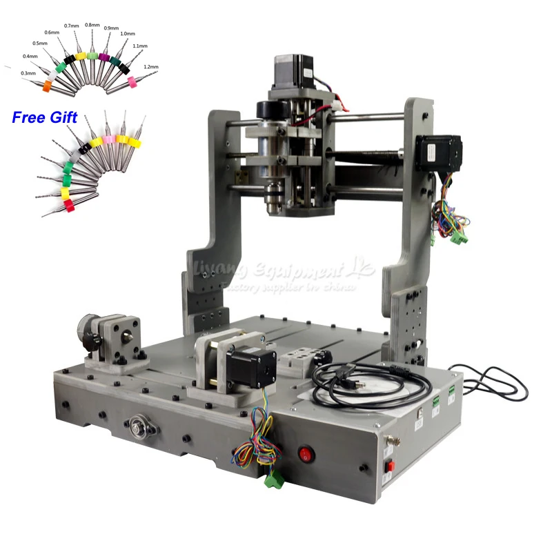 Mach3 Control CNC Wood Router Engraver 3040 PCB Milling Machine 4 Axis ...