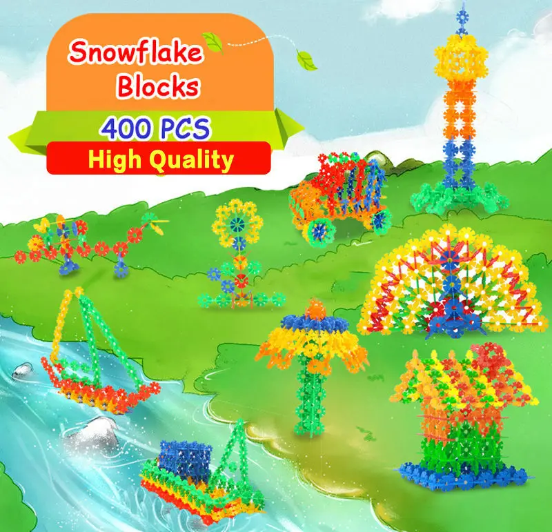 High Quality 400PCS Building Blocks Snow Snowflake Blocks Bricks DIY ...
