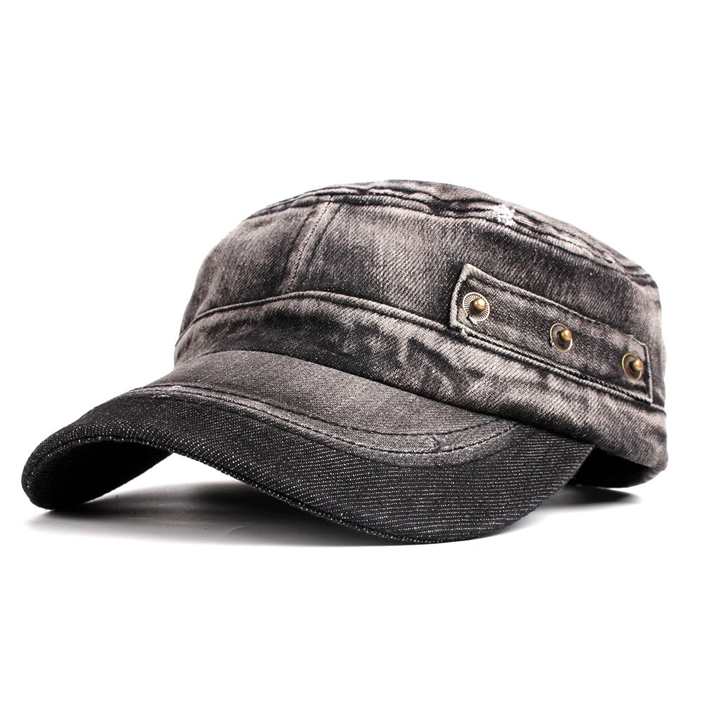 Difanni Casual Cadet Baseball Cap Adjustable Washed Denim Cotton Hat ...