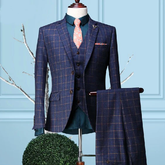 High Quality New Fashion Male Suit Set Groom Wedding Dress Suits Mens ...