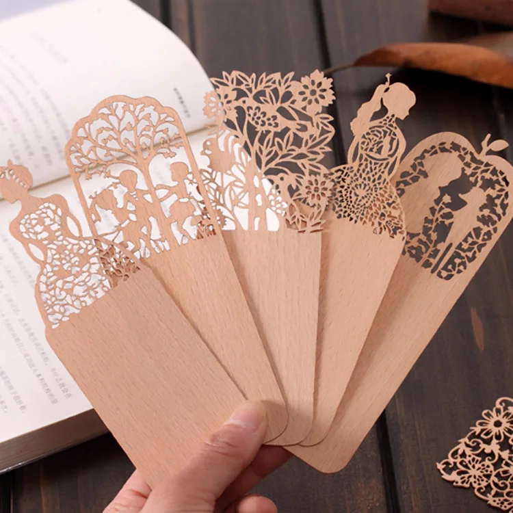 Cute Kawaii Wooden Bookmark Creative Girl Hollow Book Markers For Books ...