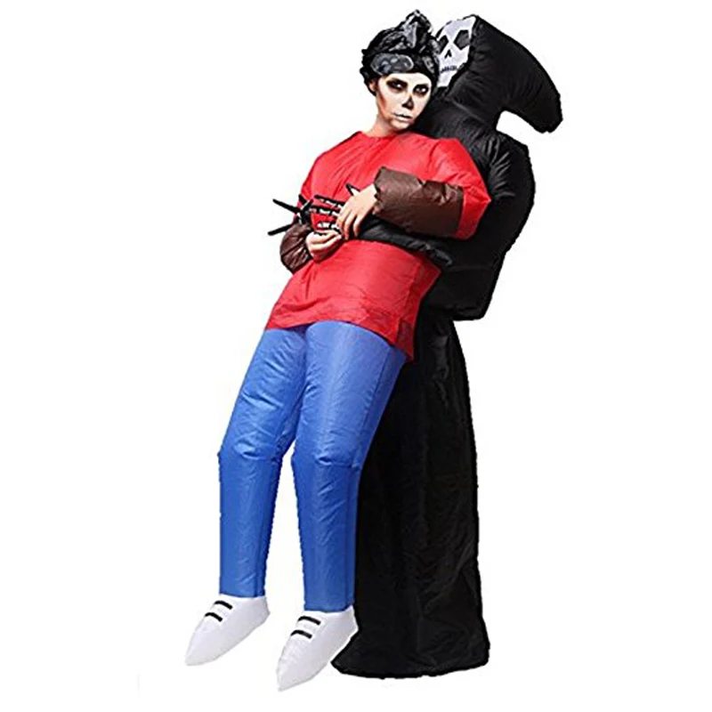 Inflatable Grim Reaper Death Costume Scary Ghost Skeleton Inflatable ...