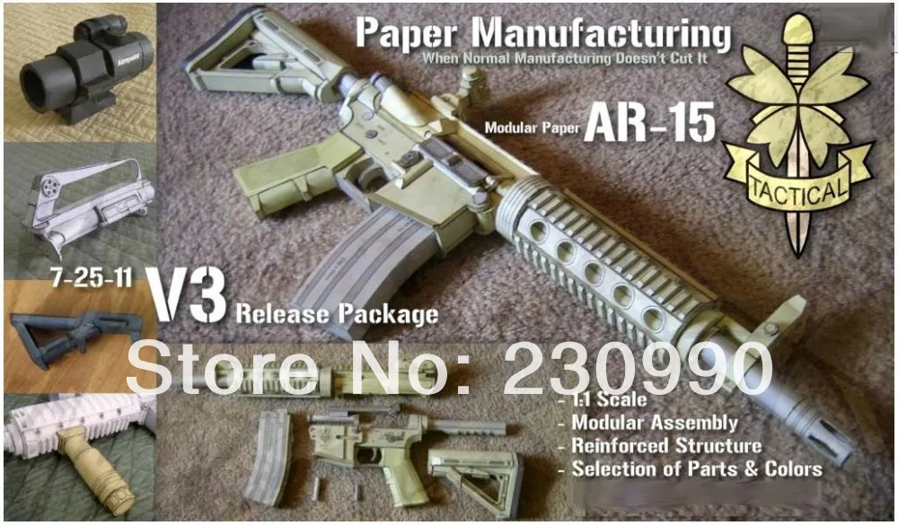 Internal Structure AR 15 (M4 M16 Remix) Assault Rifle 1:1 Scale 3D ...