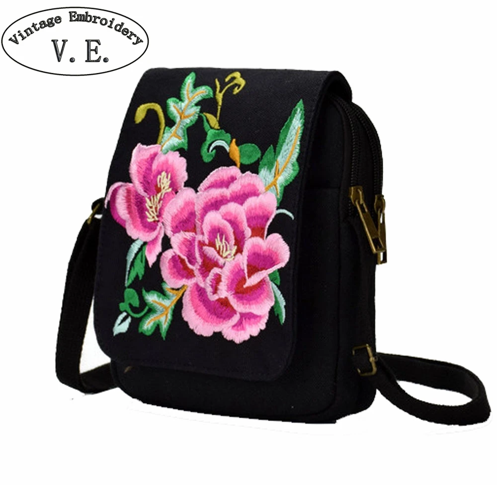 Vintage Embroidery Women Shoulder Bag Floral Embroidery Canvas Bag ...