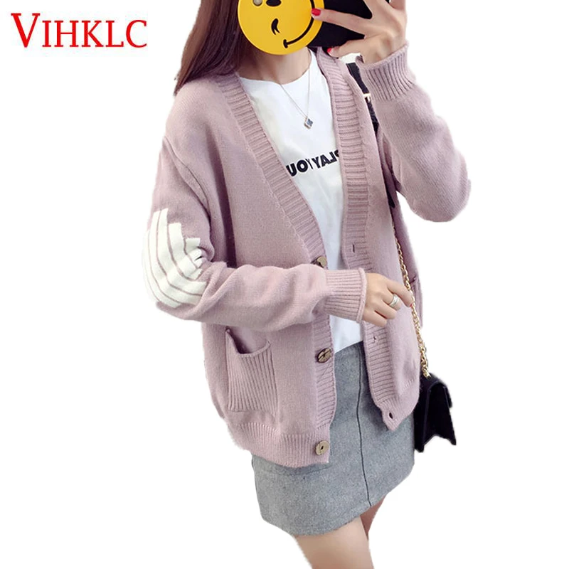 Women Knitted Sweater Spring Cardigan Short Loose Korean Students ...