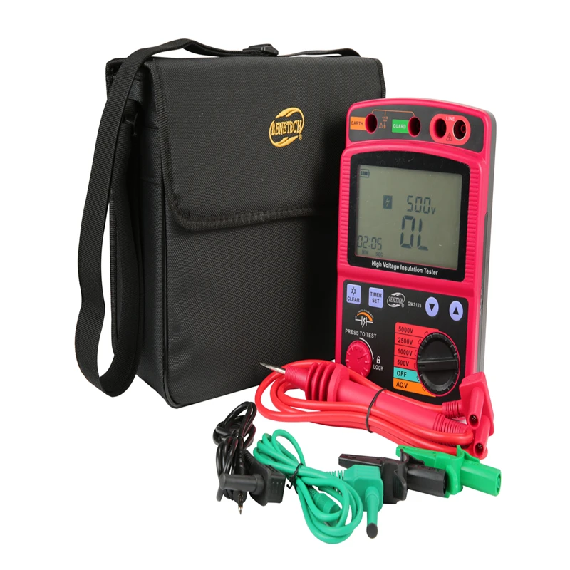 High Voltage Insulation Tester Portable LCD Digital Insulation ...